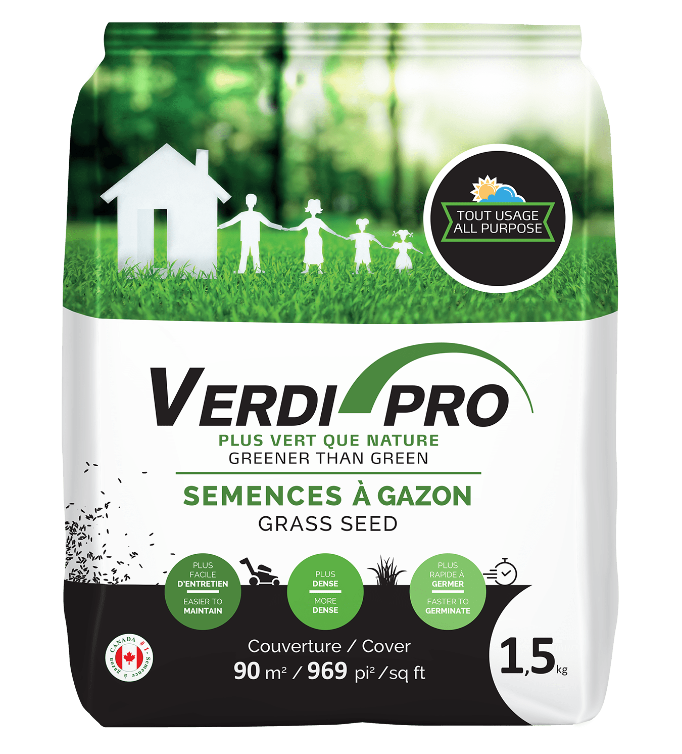 Semence à gazon Verdi-Pro, tout usage - Groupe Semico
